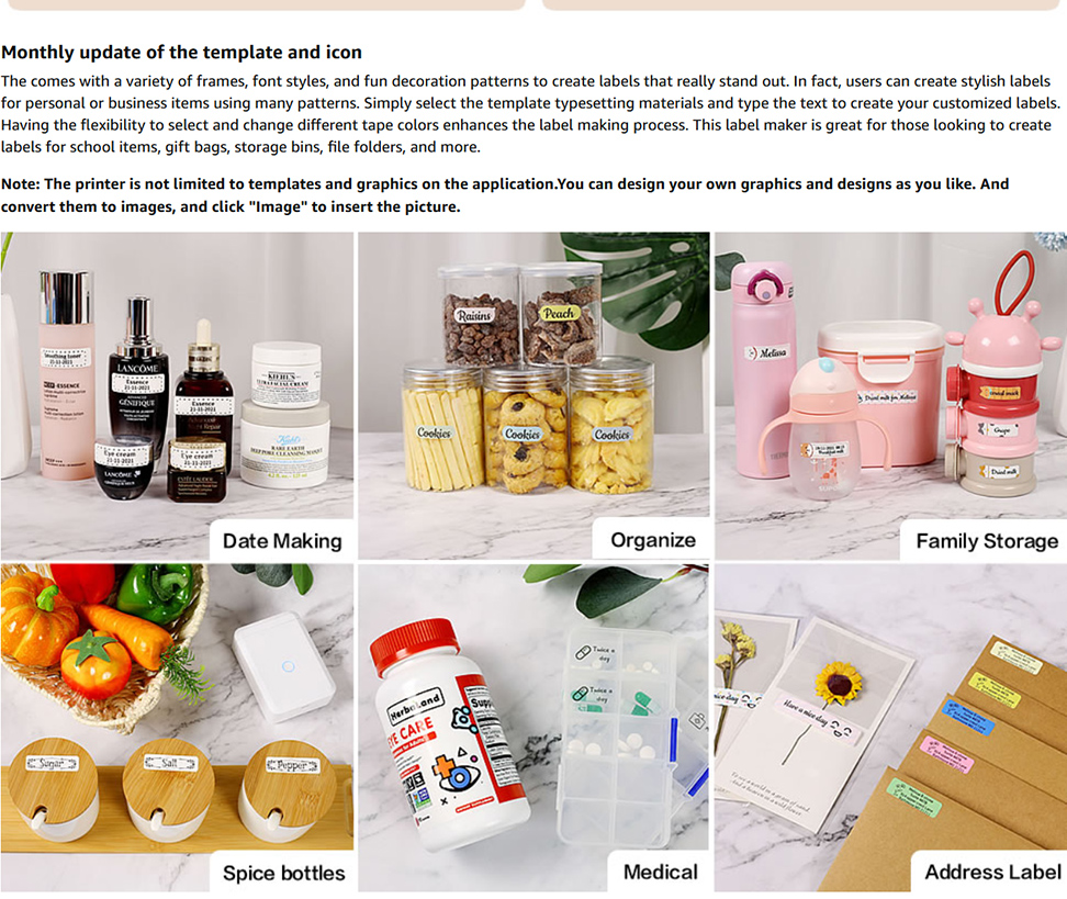 NIIMBOT D110M Label Maker Machine with Tape Portable Bluetooth Sticker ...