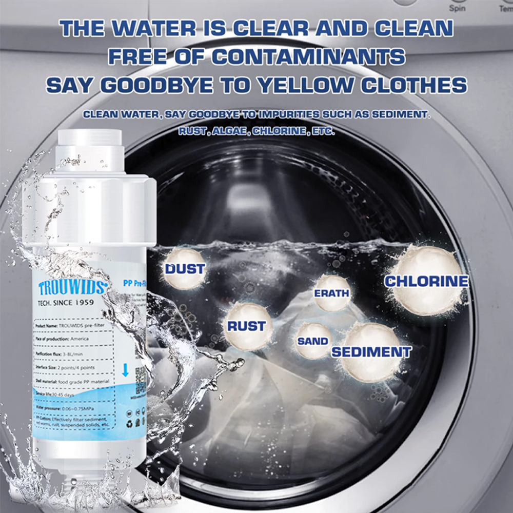 TROUWIDS Washing Machine Water Filter Cartridge Water Heater Sediment ...