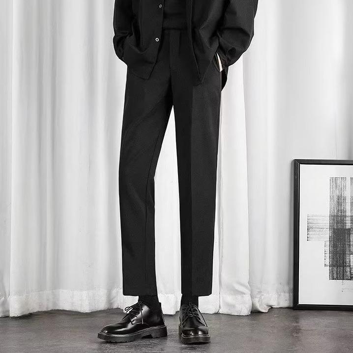 【4-colors】Korean style high quality casual drawstring suit pants men ...