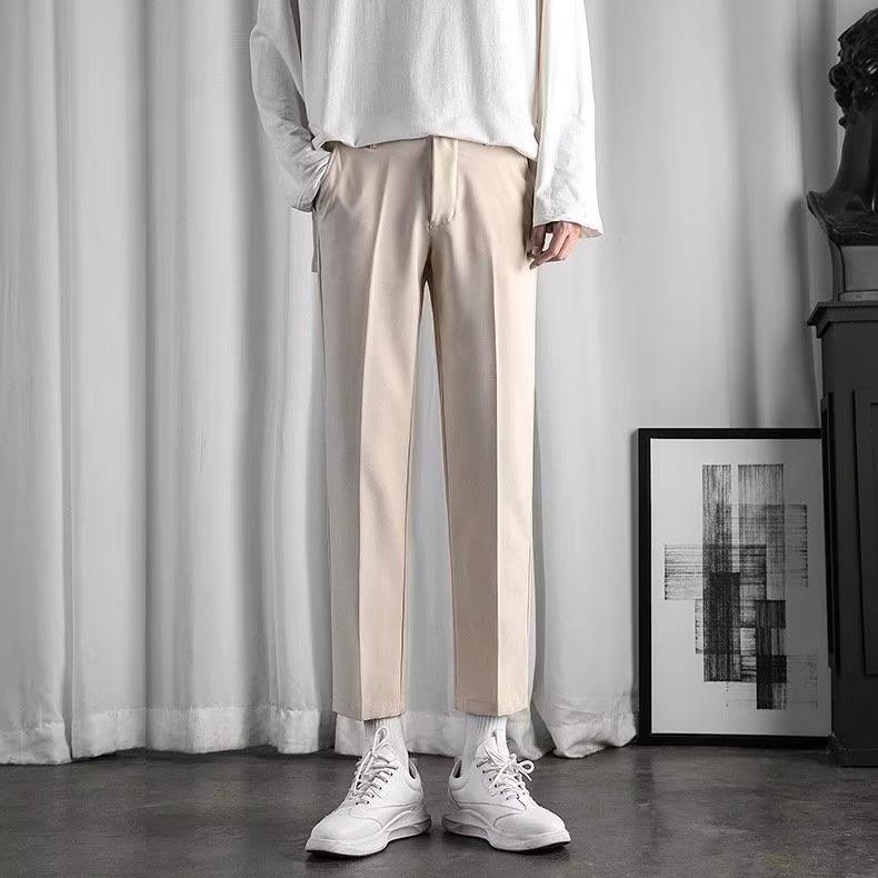 【4-colors】Korean style high quality casual drawstring suit pants men ...