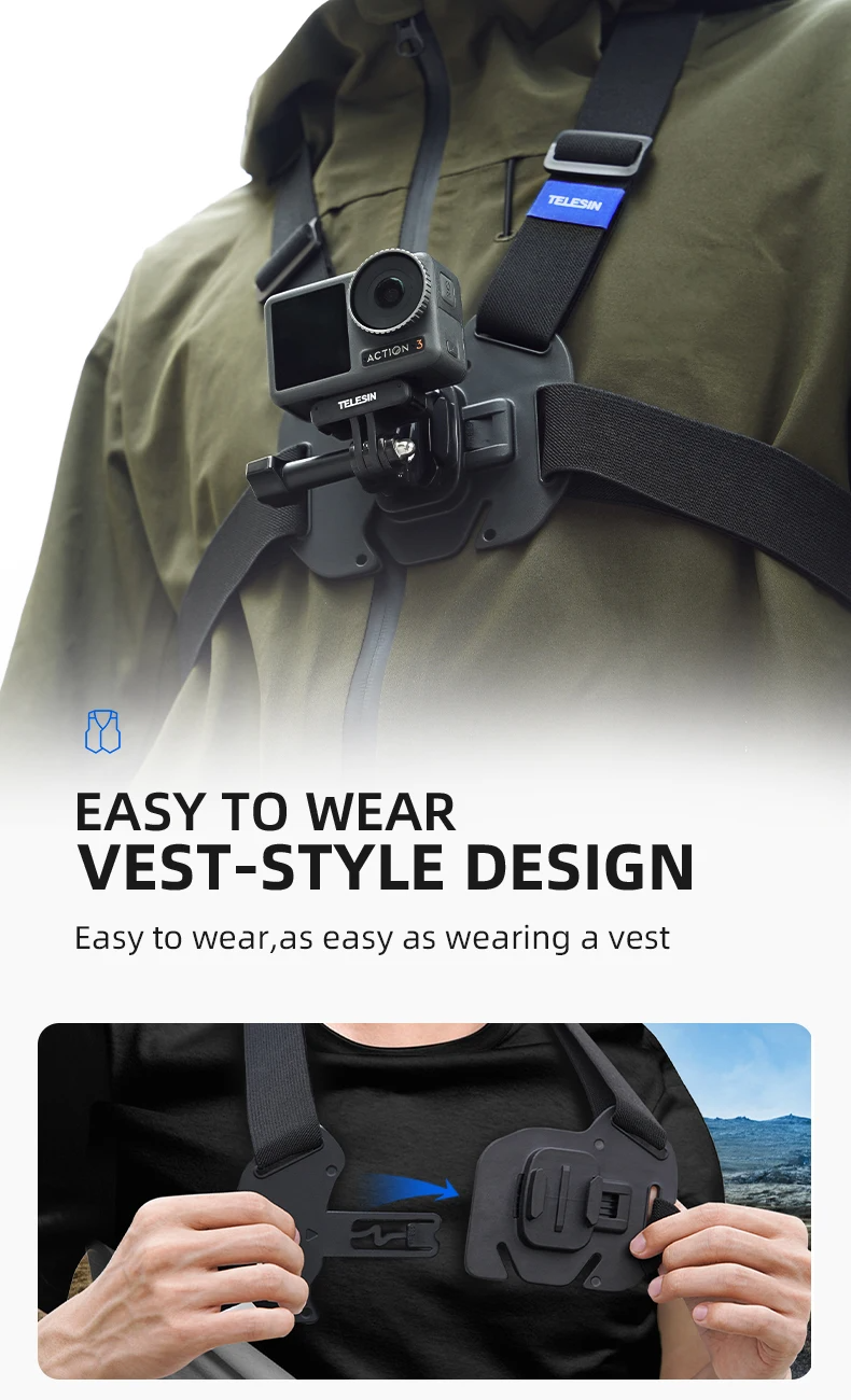 telesin Mobile Phone Chest Strap Chest Phone Holder Harness Strap Cell ...
