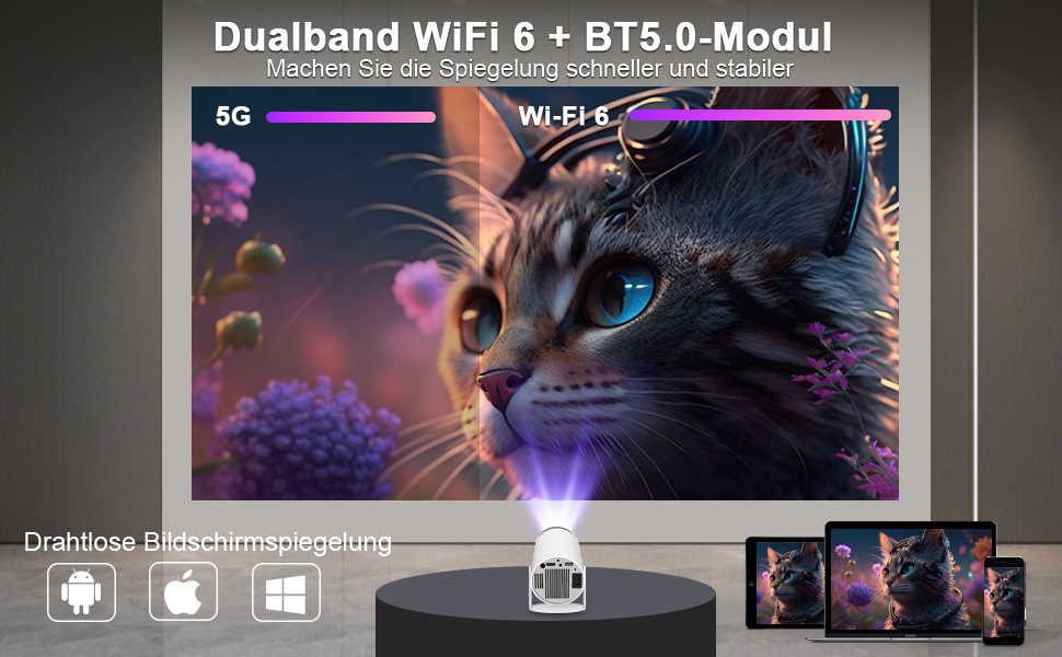 HY300pro Mini Projector Portable Android Smartphone Same Screen HD ...