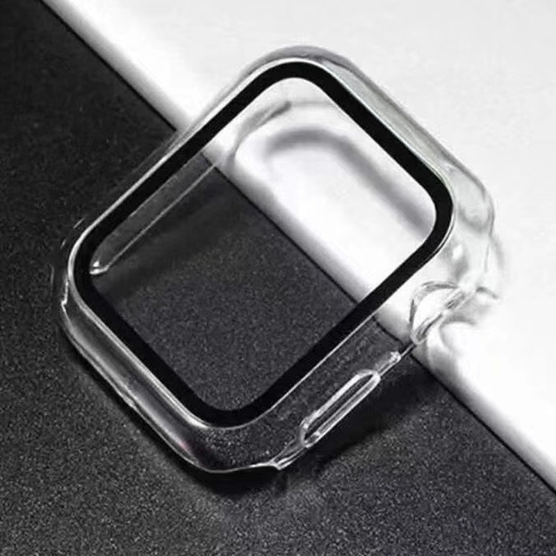 2Pcs Tempered Glass + Cover for Apple Watch 45mm 41mm Screen Protector ...