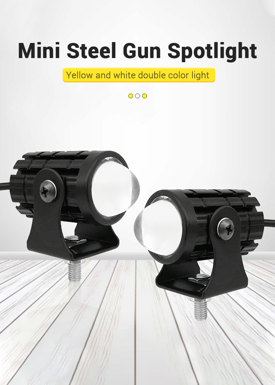 Warranty Waterproof Mini LED Headlight for Motorcycle High Low Yellow ...