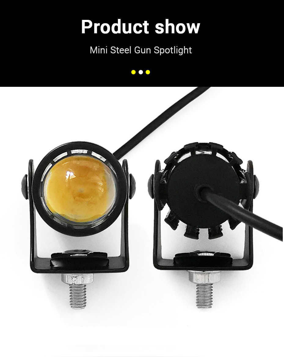 Warranty Waterproof Mini LED Headlight for Motorcycle High Low Yellow ...