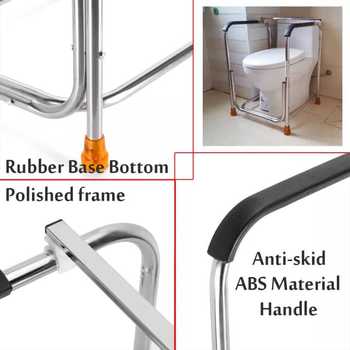 Bathroom Toilet Rails Arms for Elderly Safety Handrail Aid Toilet Rails ...