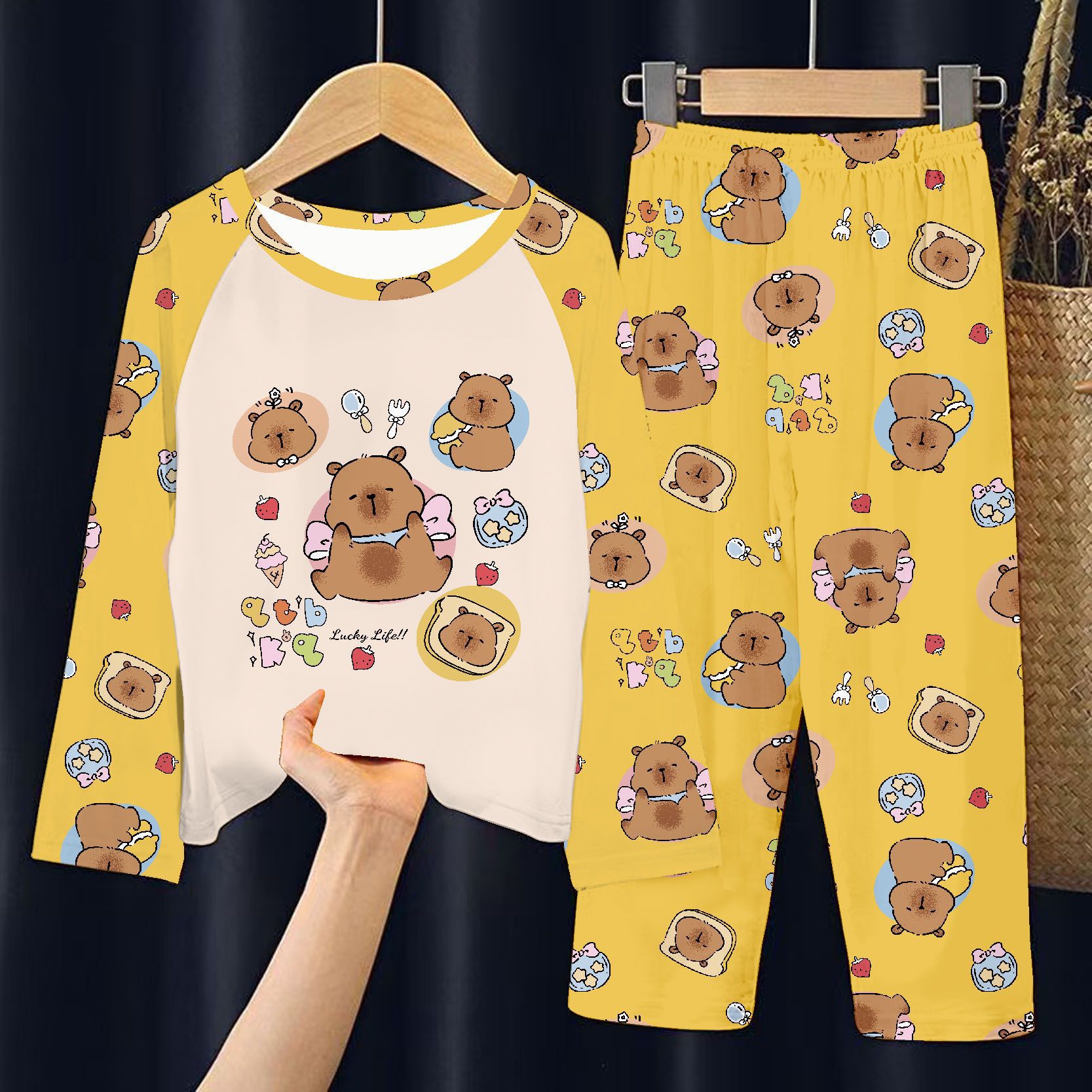 Capybara Children Pajamas 2025 Spring Summer Kids Thin Long Sleeve ...