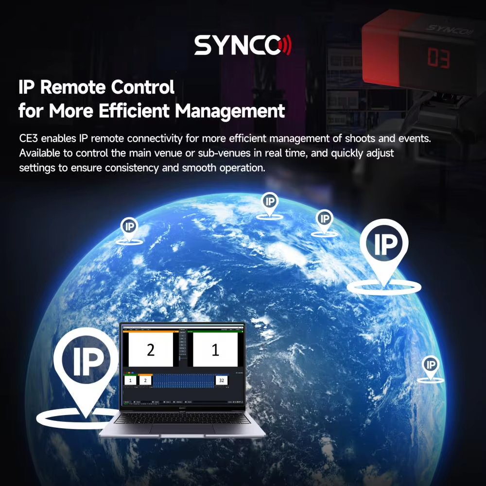 SYNCO CE3 Camera Eye Tally Light With Transmitter 2.4G Lora Wireless ...