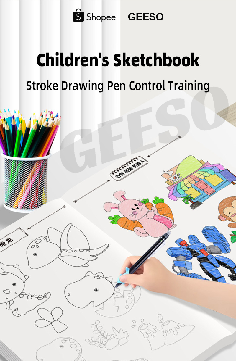 GEESO Kids DIY Painting Book Tracing Copying Coloring Drawing ...