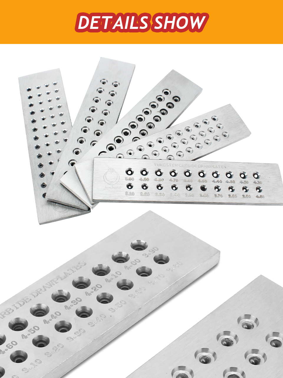 Tungsten Carbide Wire Drawplate Square/Half Round Shape 0.26-9.0mm 20/ ...