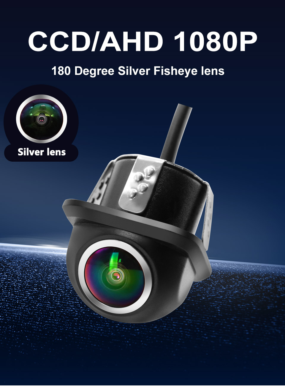 4K AHD 1920x1080 Car Rear View Camera Mini Side/Front/Backup Silver ...