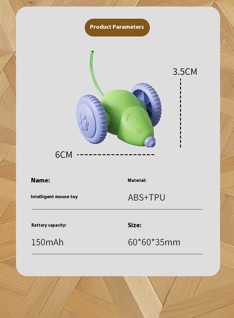 Cat Interactive Toy Auto Electric Mouse Cat Toy Cordless Rechargeable ...