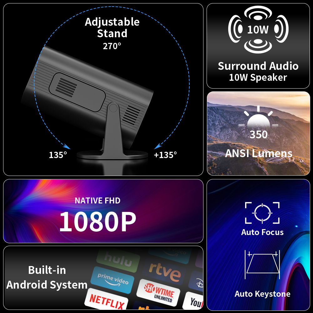 Short-throw short-distance HY330 mini portable projector 4K HD 1080P ...