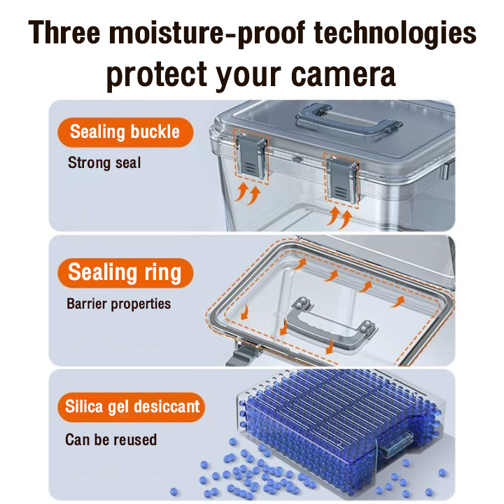 camera dry box drybox storage box Digital hygrometer Silica Gel ...