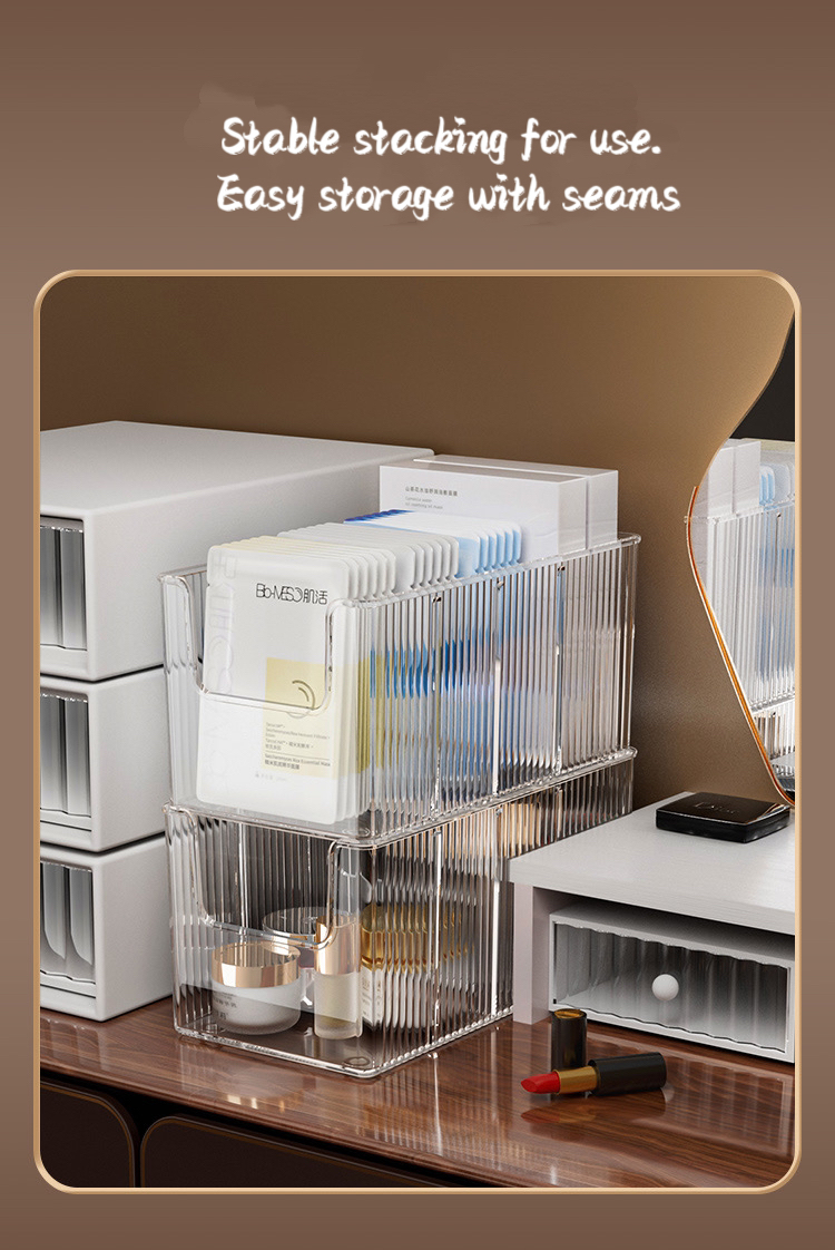 Facial Mask Storage Box With Detachable Grid Dressing Table Desktop ...