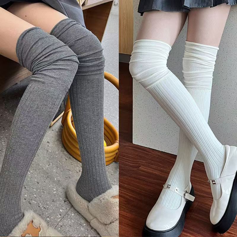 JK Anime Style Slouch Socks - Soft Knee High Cotton Socks for Women ...