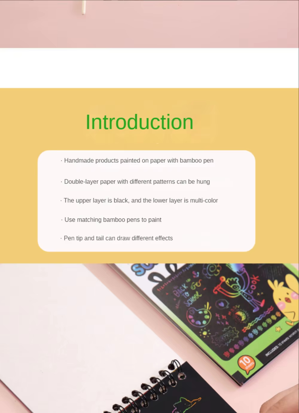 DIY Rainbow Art Paper Rainbow Scratch Paper Children's Art Book Black ...