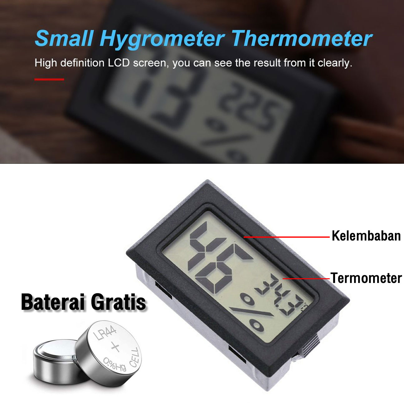 Room Thermometer Temperature Humidity Meter Sensor Digital Hygrometer ...