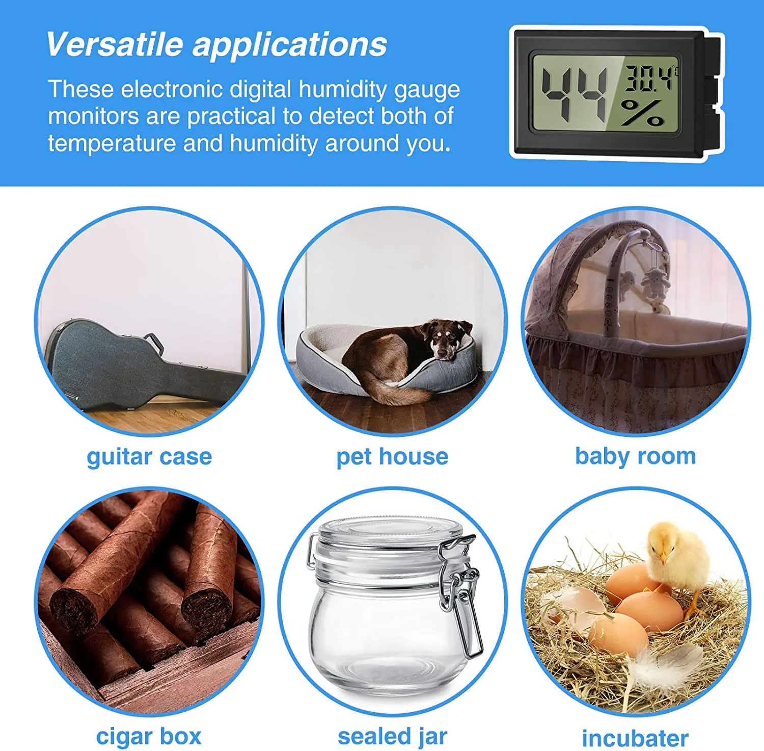 Room Thermometer Temperature Humidity Meter Sensor Digital Hygrometer ...