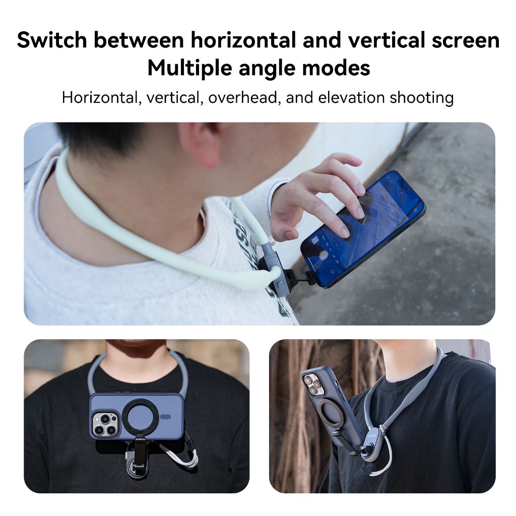 TELESIN Silicone Magnetic Neck Mount Quick Release Hold for Iphone 15 ...
