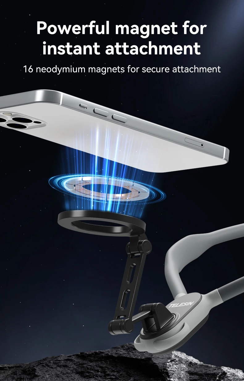 TELESIN 2.0 Magnetic Neck Mount for Phones, Neck Cell Phone Holder POV ...