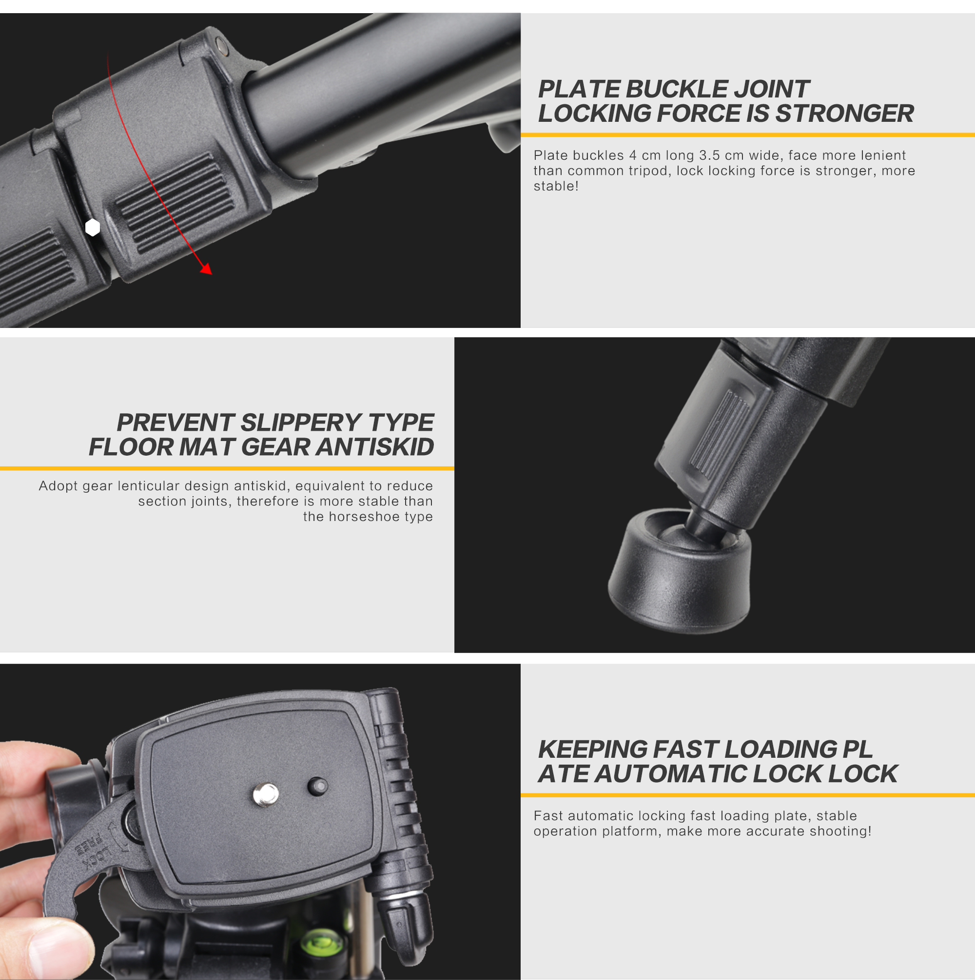 Zomei Q188 Camera tripod Aluminum Alloy Tripod with 3-Way Pan Tilt Head ...