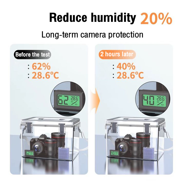 camera dry box storage box camera drybox Digital hygrometer Silica Gel ...