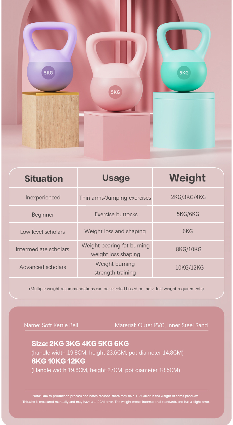 2.5KG/4KG/6KG/8KG/10KG Soft Kettlebell Set Gym Equipment Weights ...