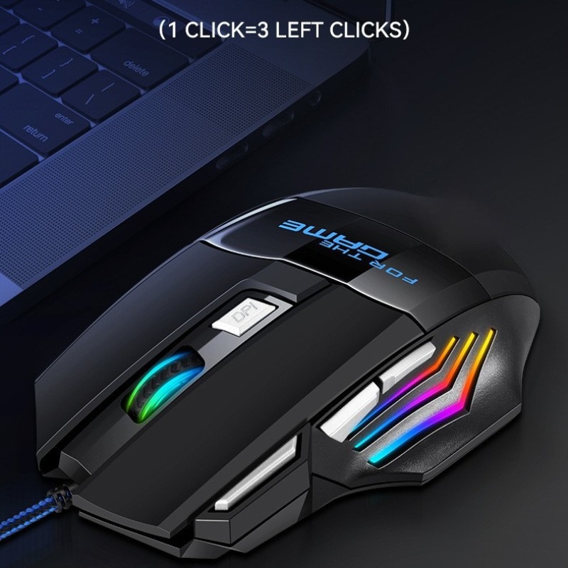 G6 wired Mouse 7-Button Color Breathing Luminous PUBG Recoil Control E ...