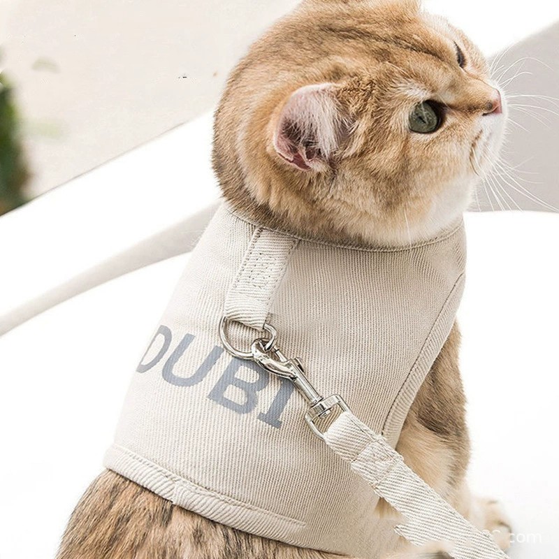 Cat Traction Rope Anti-breakaway Cat Harness Four-season Breathable Pet ...