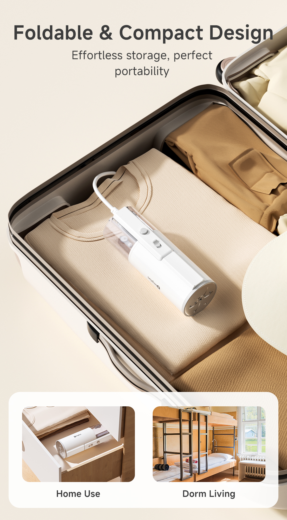 Simplus 800W Garment Steamer Iron Portable Steam Iron Foldable Steam ...