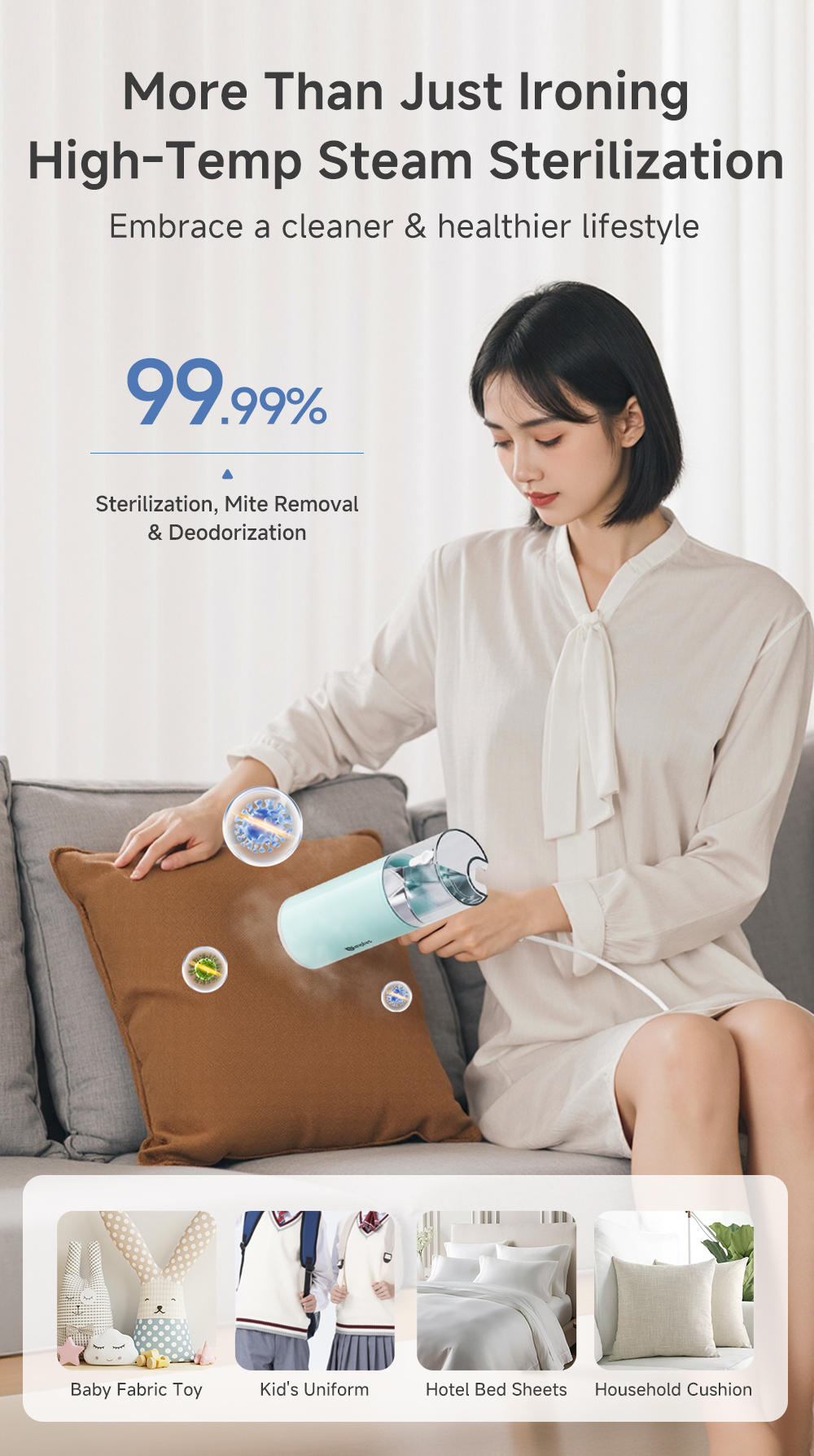 Simplus 800W Garment Steamer Iron Portable Steam Iron Foldable Steam ...