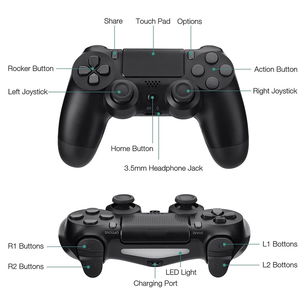 Pc Controller Android IOS Laptop phone Bluetooth wireless Game Controller Gamepad Joystick PS4 ...