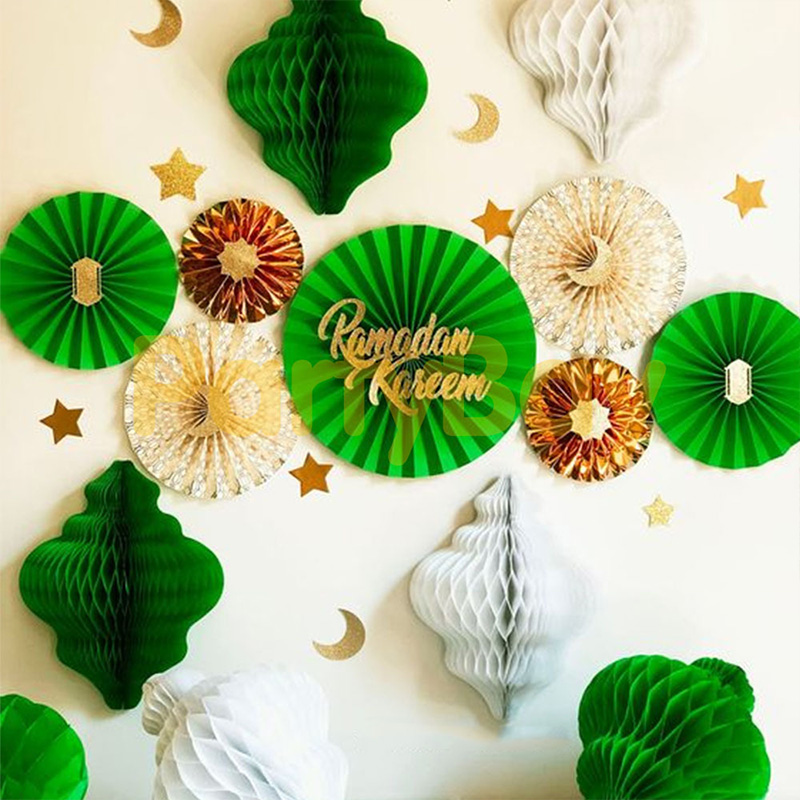 Ramadan Handmade Paper Honeycomb Ornament Festival Hanging Pendant ...