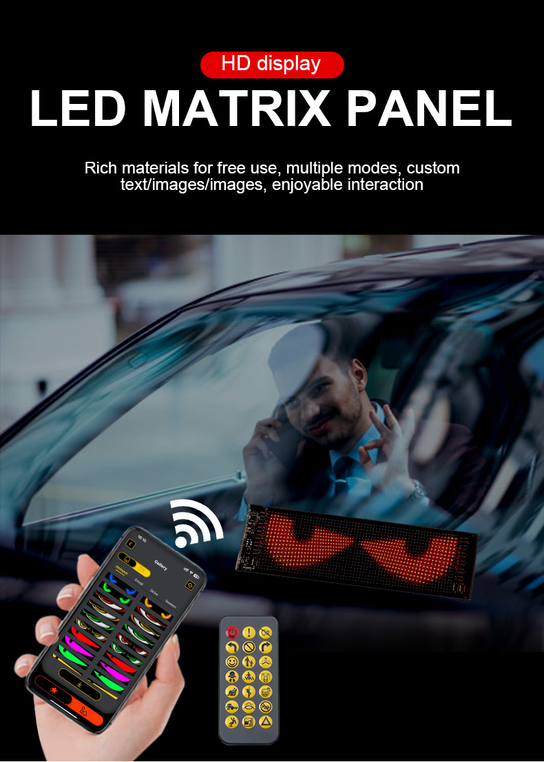 Soft Foldable Devil's Eye LED DIY Soft Screen Truck Sign Remote Control Scrolling Display Light ...