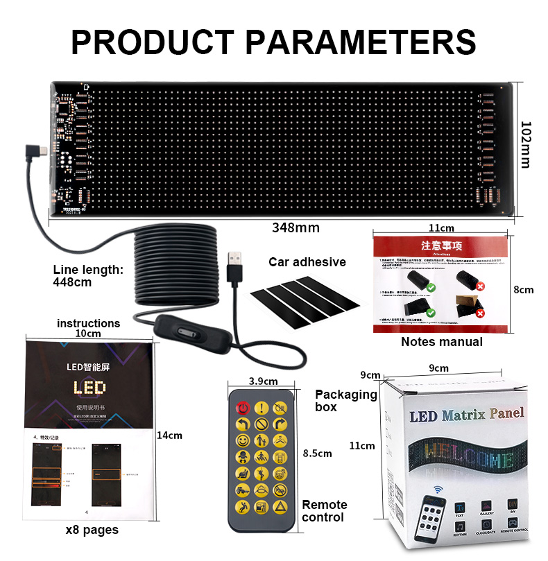 Soft Foldable Devil's Eye LED DIY Soft Screen Truck Sign Remote Control ...