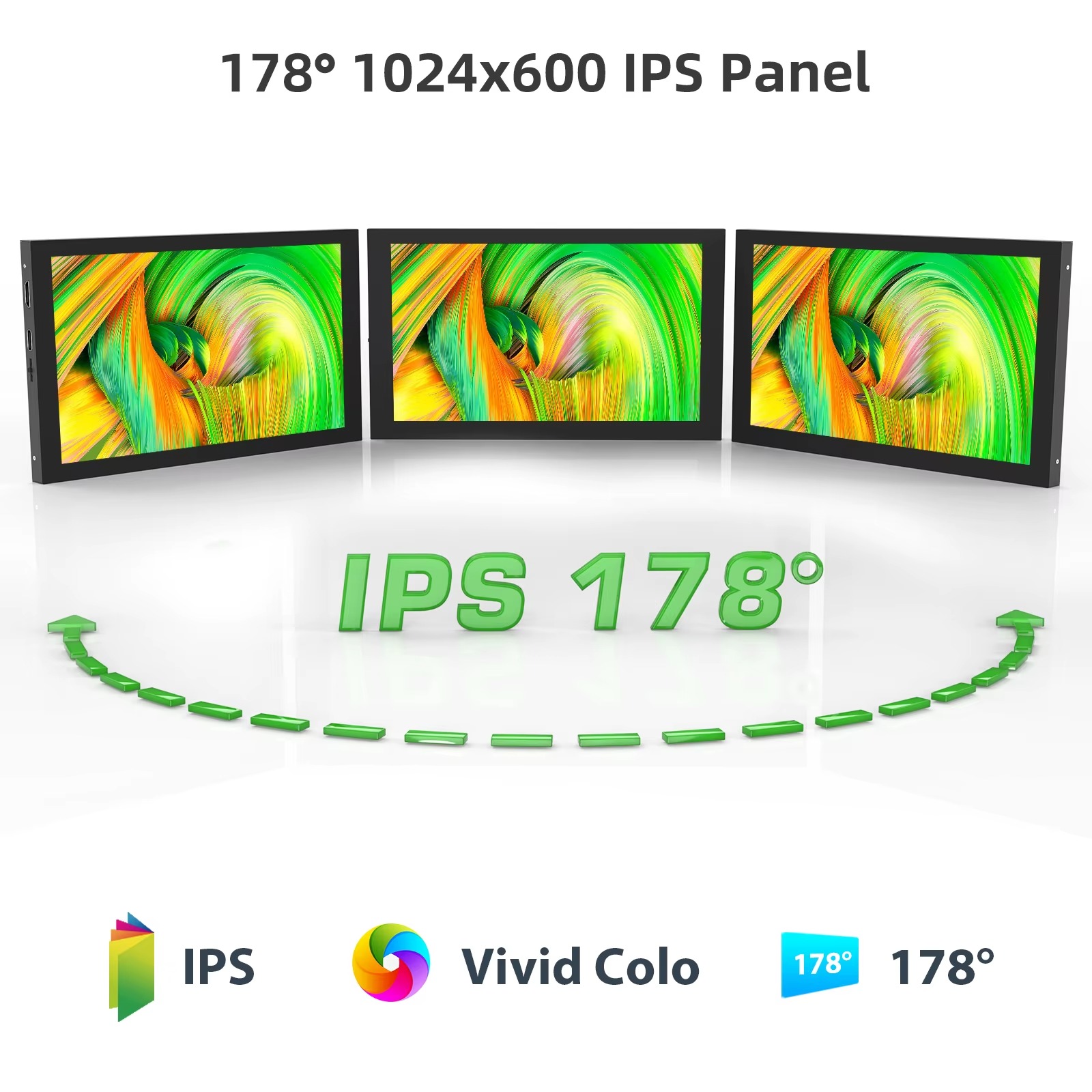 Eyoyo 7 Inch Monitor 1024x600 IPS Portable Monitor 5-point Raspberry Pi ...