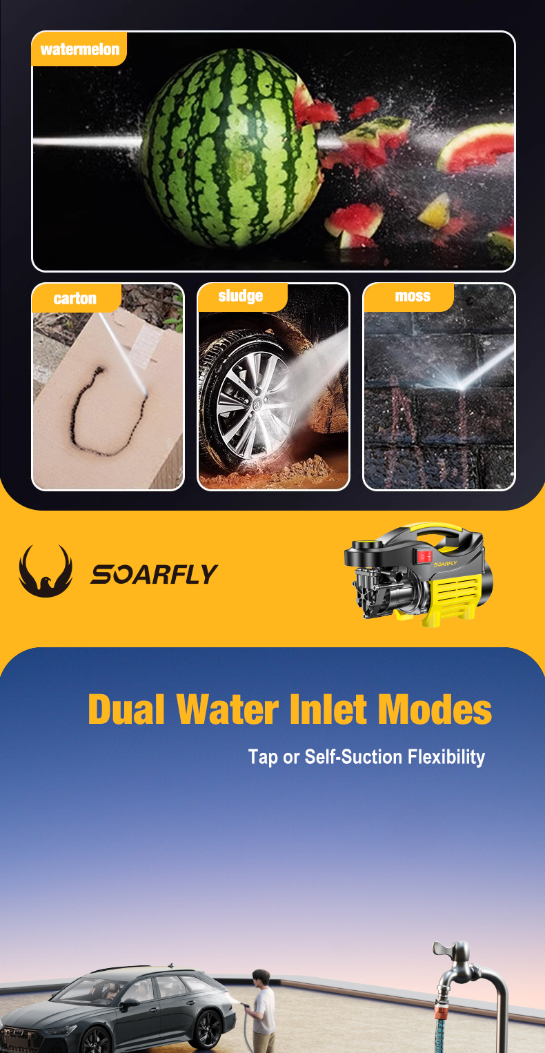 SOARFLY 3800W Car Water Jet High Pressure Wash Machine Car Wash Home ...