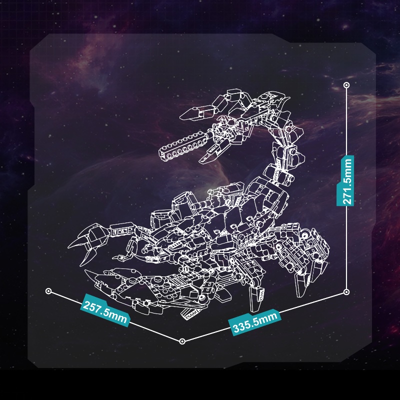 Scorpion Crystal Cyberpunk Building Blocks 950 Pcs Xbert Animals Bricks ...