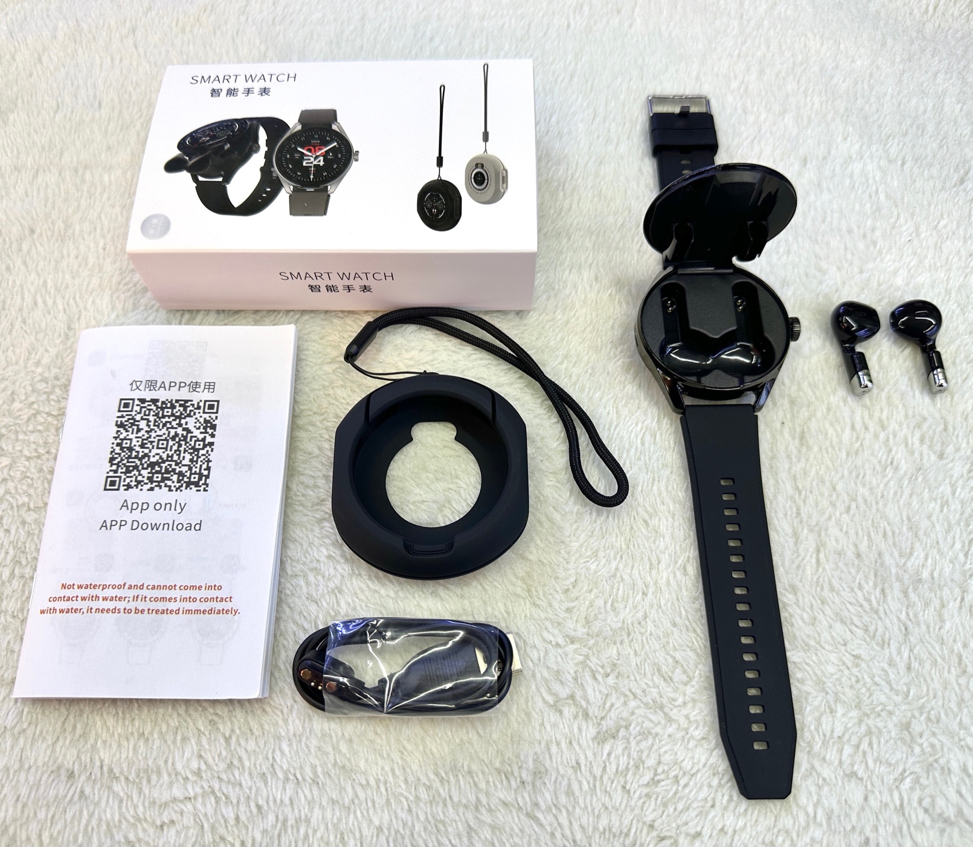 Smart Watch D9 TWS 2-in-1 Headset Bluetooth Talk Heart Rate Health ...