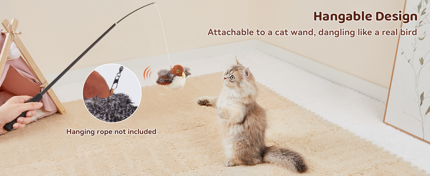 Potaroma Interactive Flapping Bird Toy for Cats | Smart Motion Sensor ...