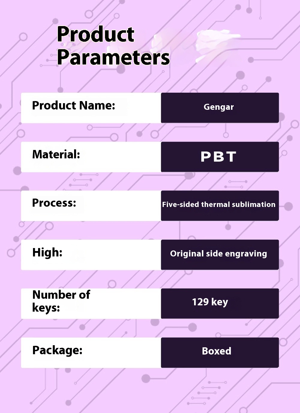 Geng Gui PBT Original Factory Side Engraved Translucent Keycap Standard ...