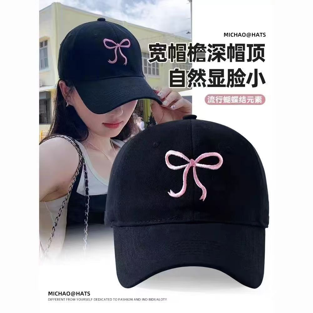Peaked Cap Embroidered Bow Baseball Cap Korean Version Fashionable ...