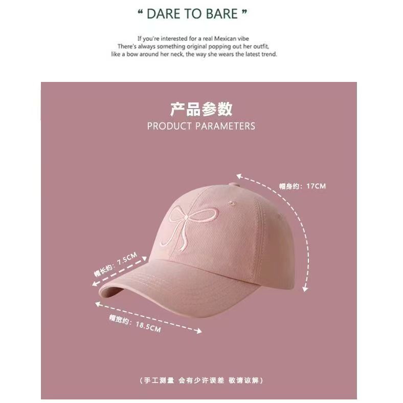 Peaked Cap (Embroidered Bow) Baseball Cap Korean Version Fashionable ...