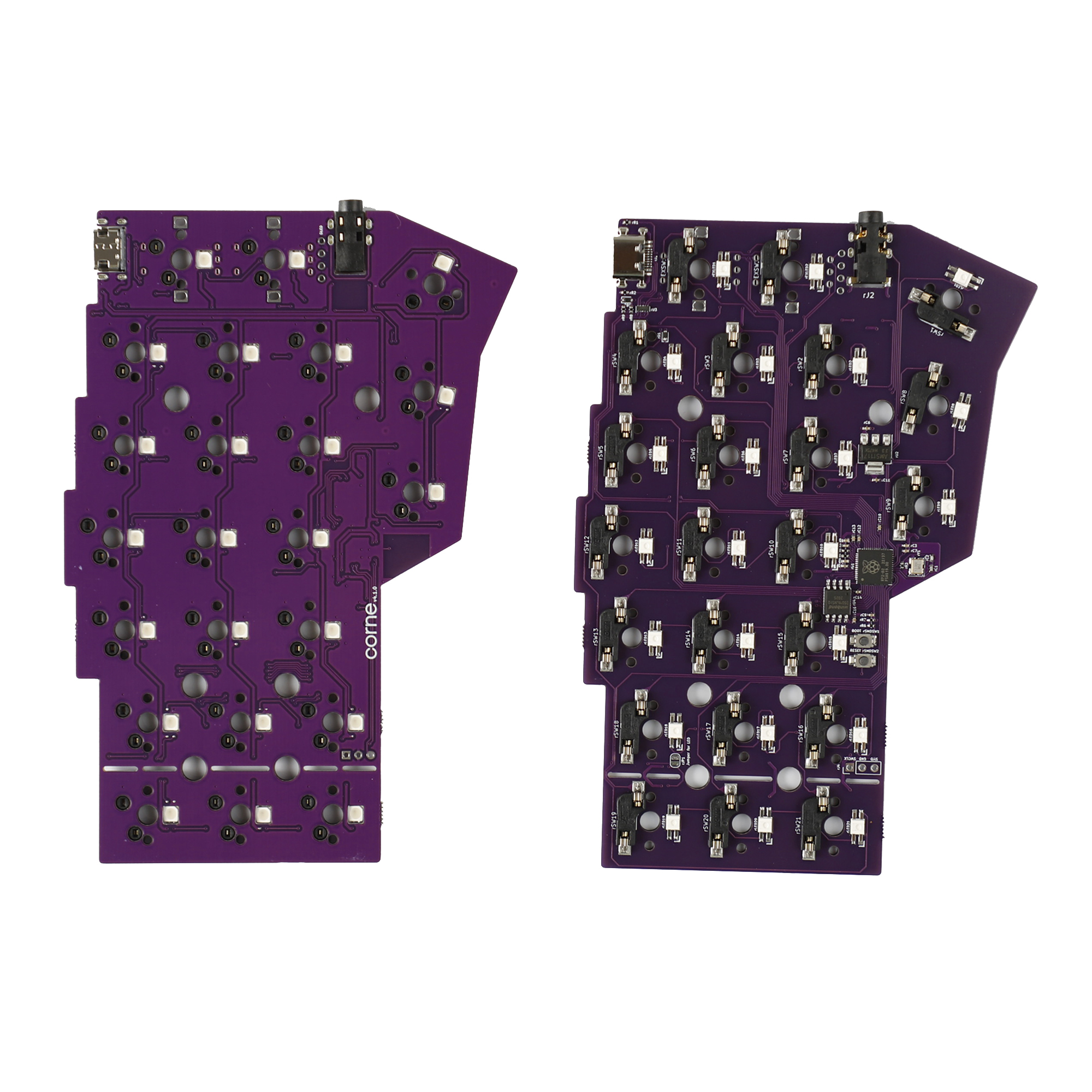 YMDK Corne V4.1 Split 46 keys Ergonomics 40% Layout Hotswappable Mechanical Keyboard RGB QMK ...