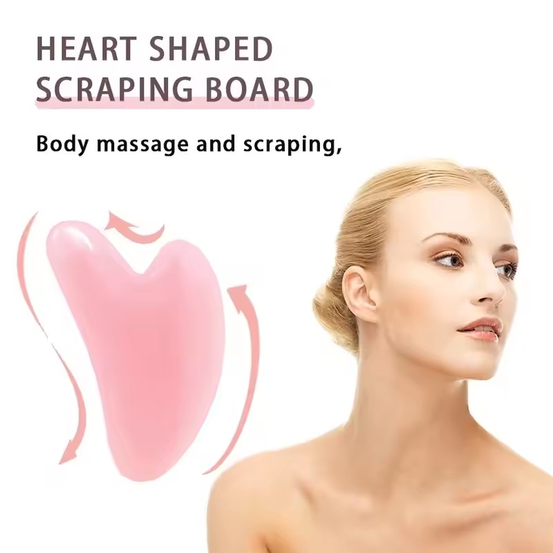 Facial Massager Double Head Roller Beauty Stick Scraping Roller Heart ...