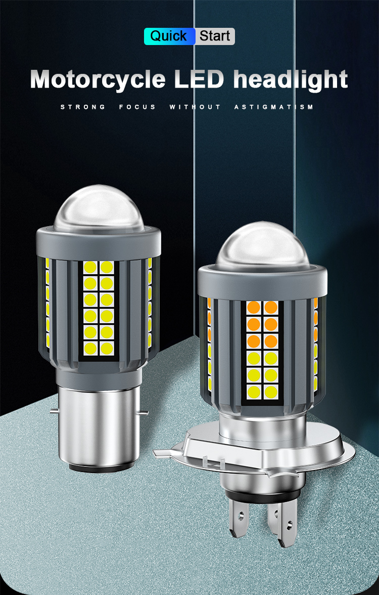 1 Piece Motorcycle Headlight LED Headlight Bulb H6 BA20D H4 3000LM 12V ...