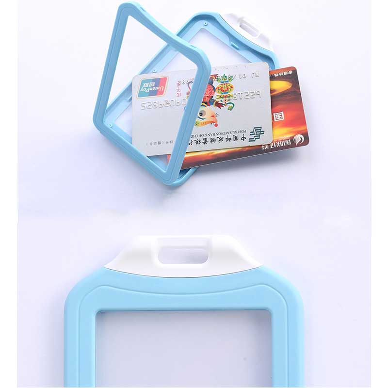 UHOO Two-sided Transparen Name Badge with Lanyard ID Card Holder Name ...