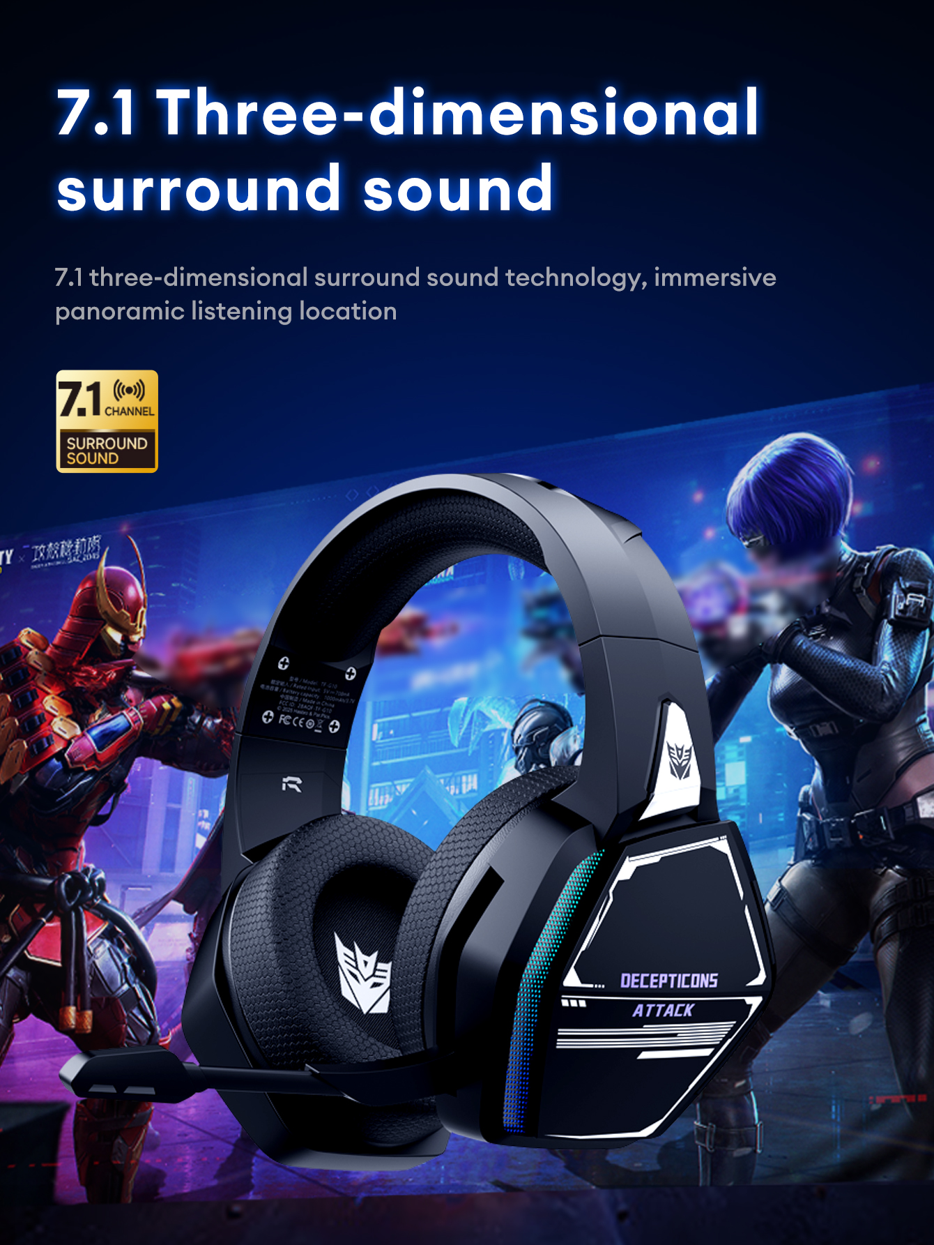 Transformers TF-G10 Wireless Bluetooth Headphones Low Latency Noise ...