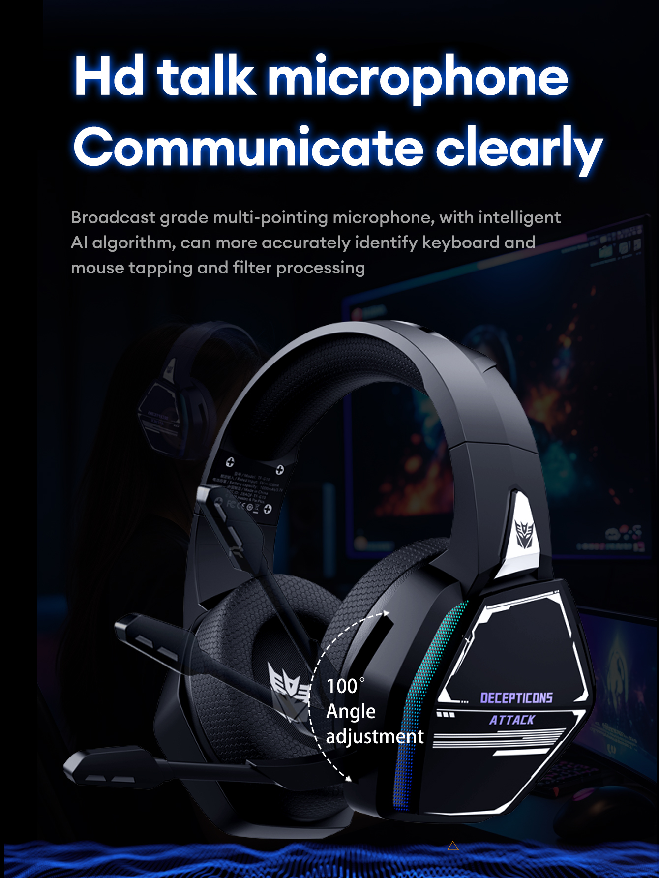 Transformers TF-G10 Wireless Bluetooth Headphones Low Latency Noise ...